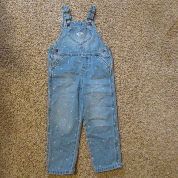 OshKosh B'gosh | Bottoms | Oshkosh 4t Bib Overalls Blue Denim White ...